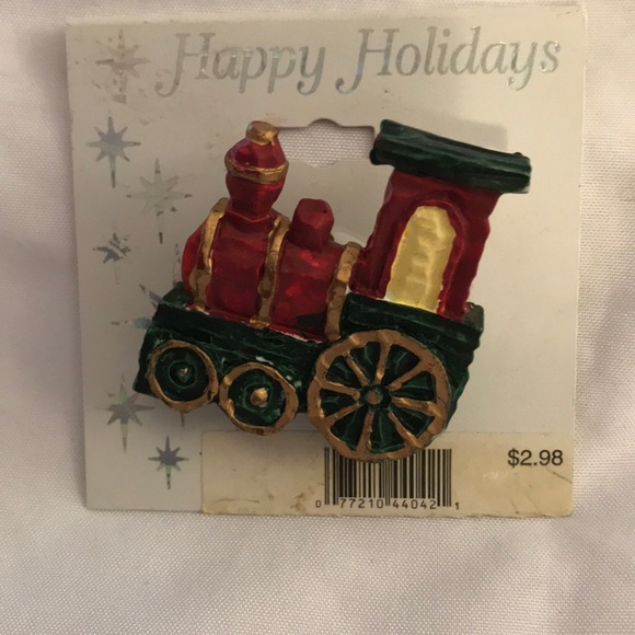 Accessories | Vtg Bn Christmas Train Pin | Poshmark
